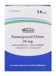 ESOMEPRAZOL ORION enterotabletti 20 mg 14 fol - Helsingin 56 ...